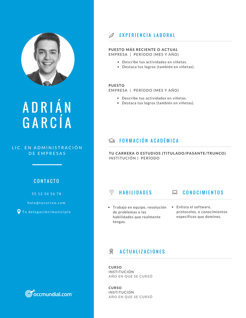 Currículum Vitae Ejemplo - Ejemplo de Currículum Administrativo ... Currículum Vitae Ejemplo - Ejemplo de Currículum Administrativo ...